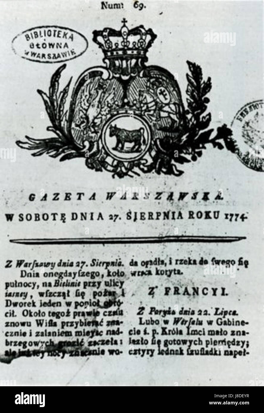 Gazeta Warszawska was a Polish newspaper, influential in the 19th ...