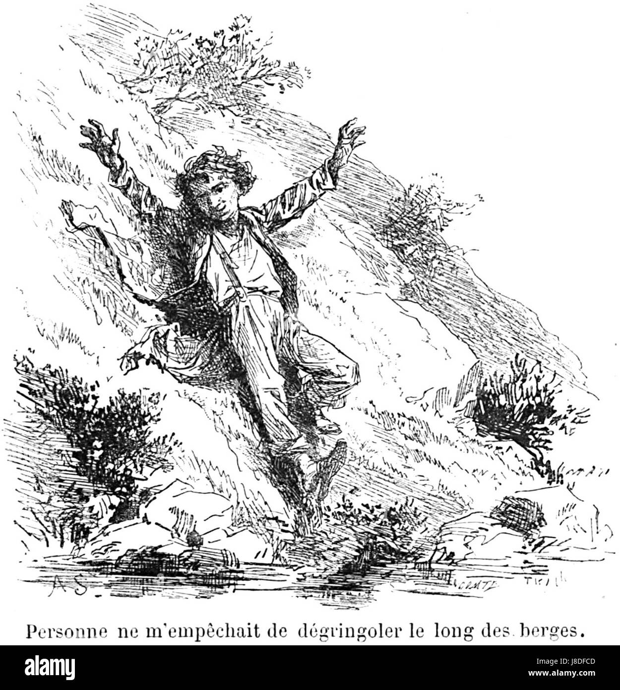 Huckleberry finn illustration Black and White Stock Photos & Images - Alamy