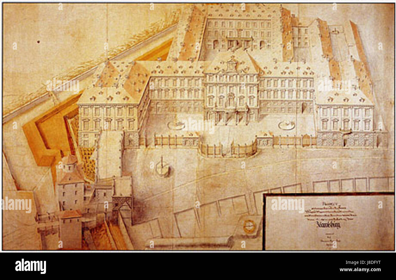 This 1698 map, 'Idealplan von Rossi,' shows a detailed plan of ...