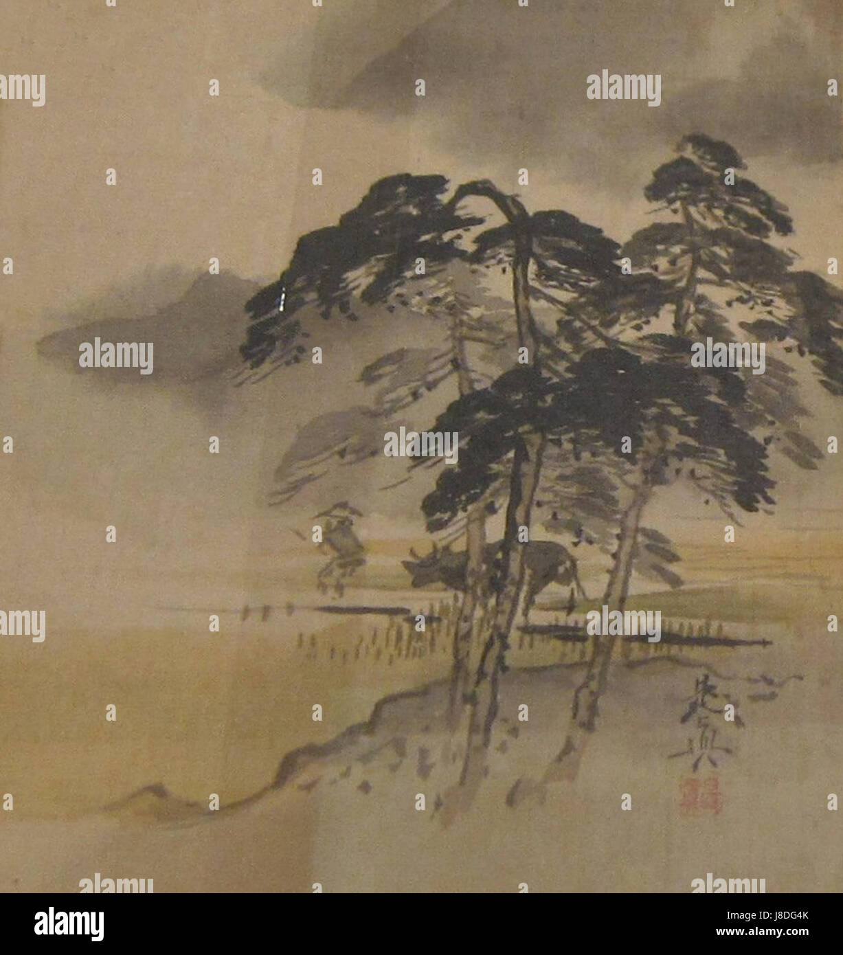 This leaf from an album of landscape paintings by Shibata Zeshin ...