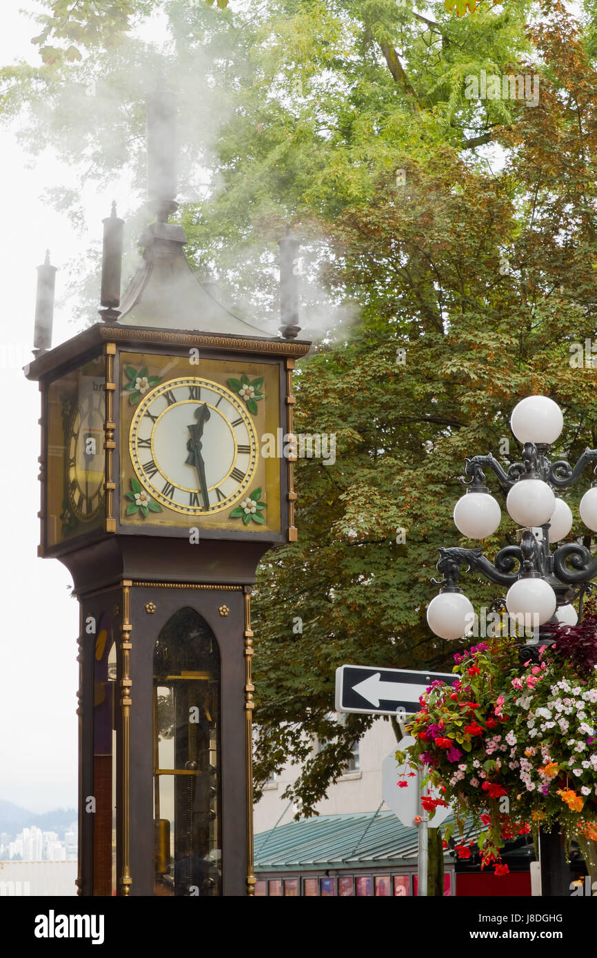 steam, clock, canada, british, public, steam, clock, date, time, time ...