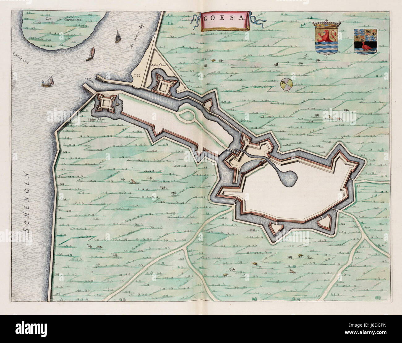 The map 'Goes 1649' by Blaeu is a historical map created by the renowned Dutch cartographer ...