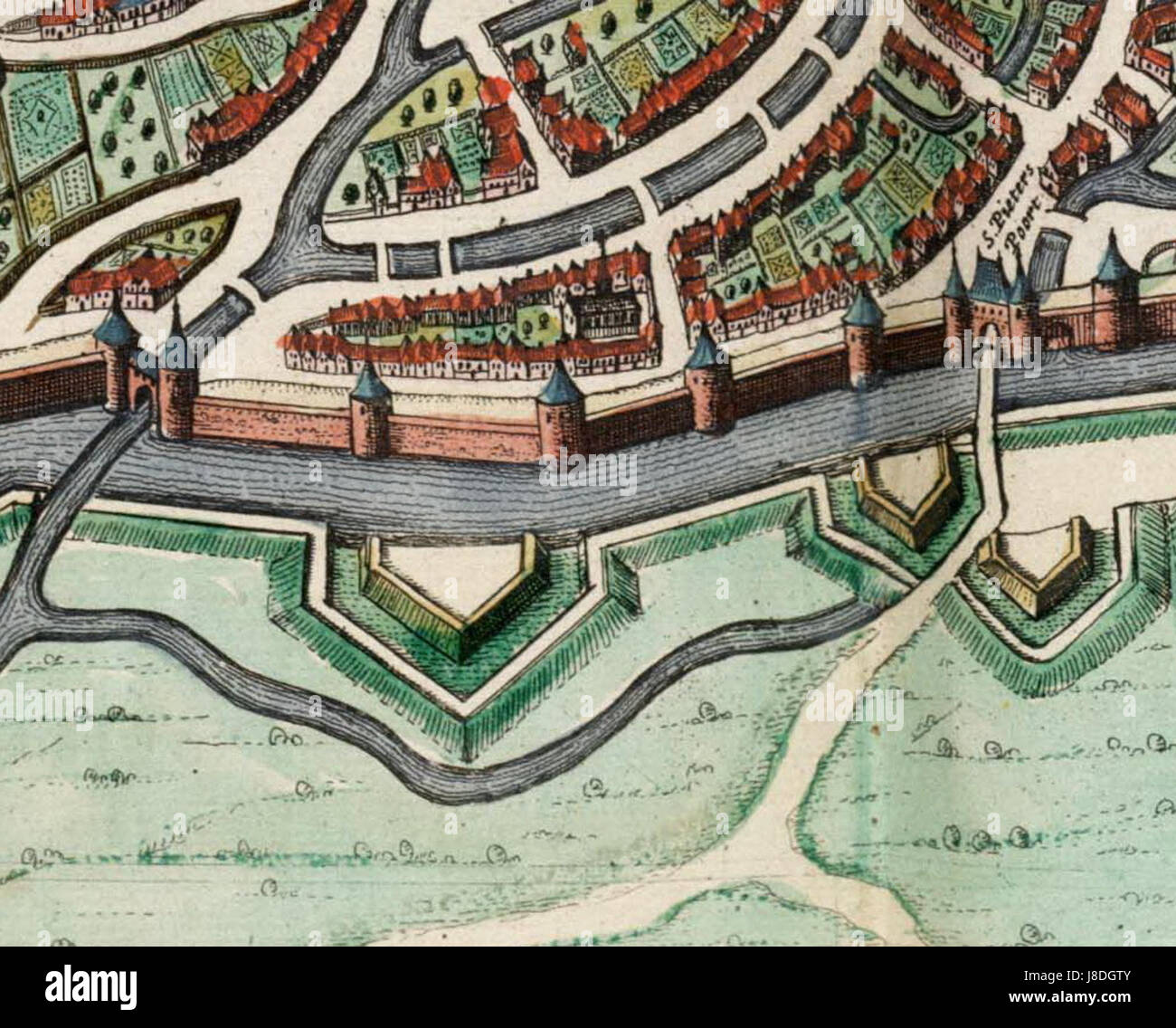 A detailed map of Maastricht from 1649, featuring the surrounding area ...
