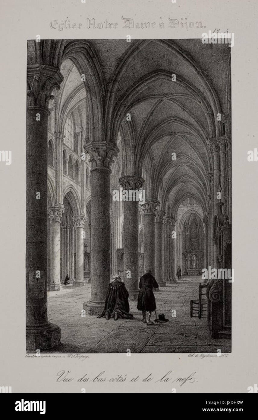 This image showcases the side nave of *Notre Dame* in Dijon, France ...