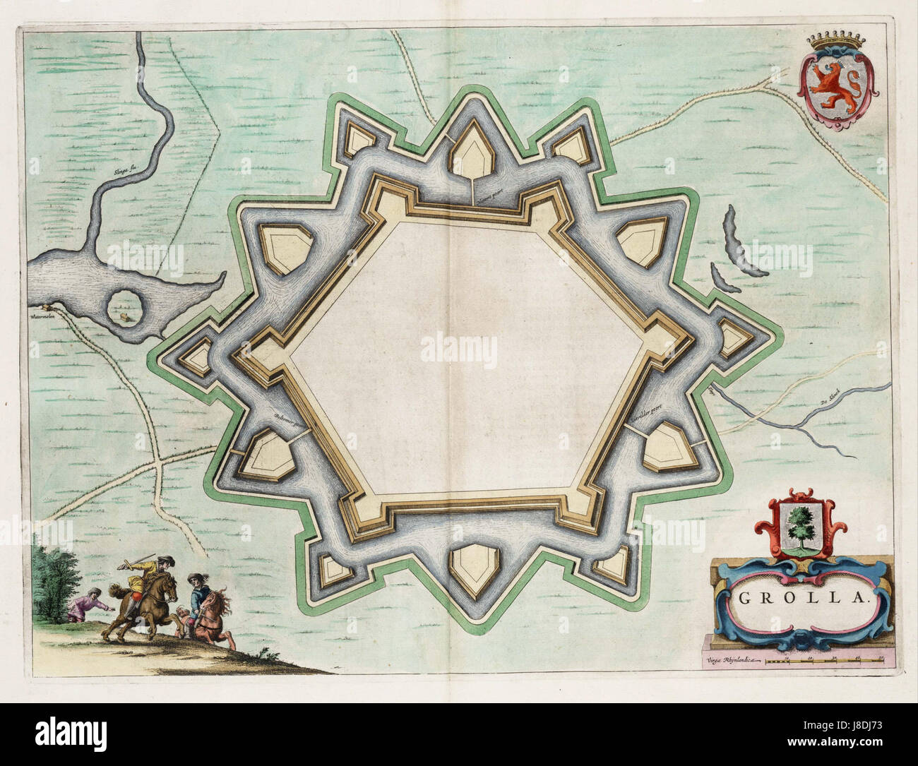 This map of Groenlo, created by J. Blaeu in 1649, provides a detailed ...
