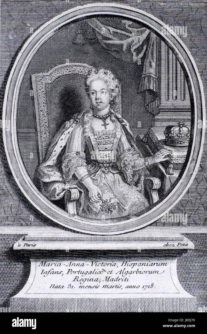 The drawing of Mariana Victoria depicts the Spanish infanta and queen ...