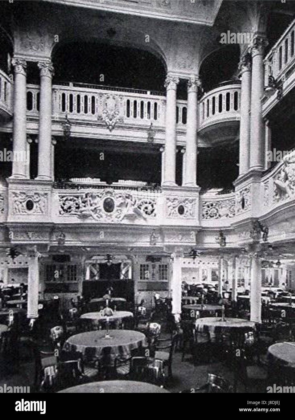 The First Class Dining Room aboard the SS Kronprinzessin Cecilie, an ...