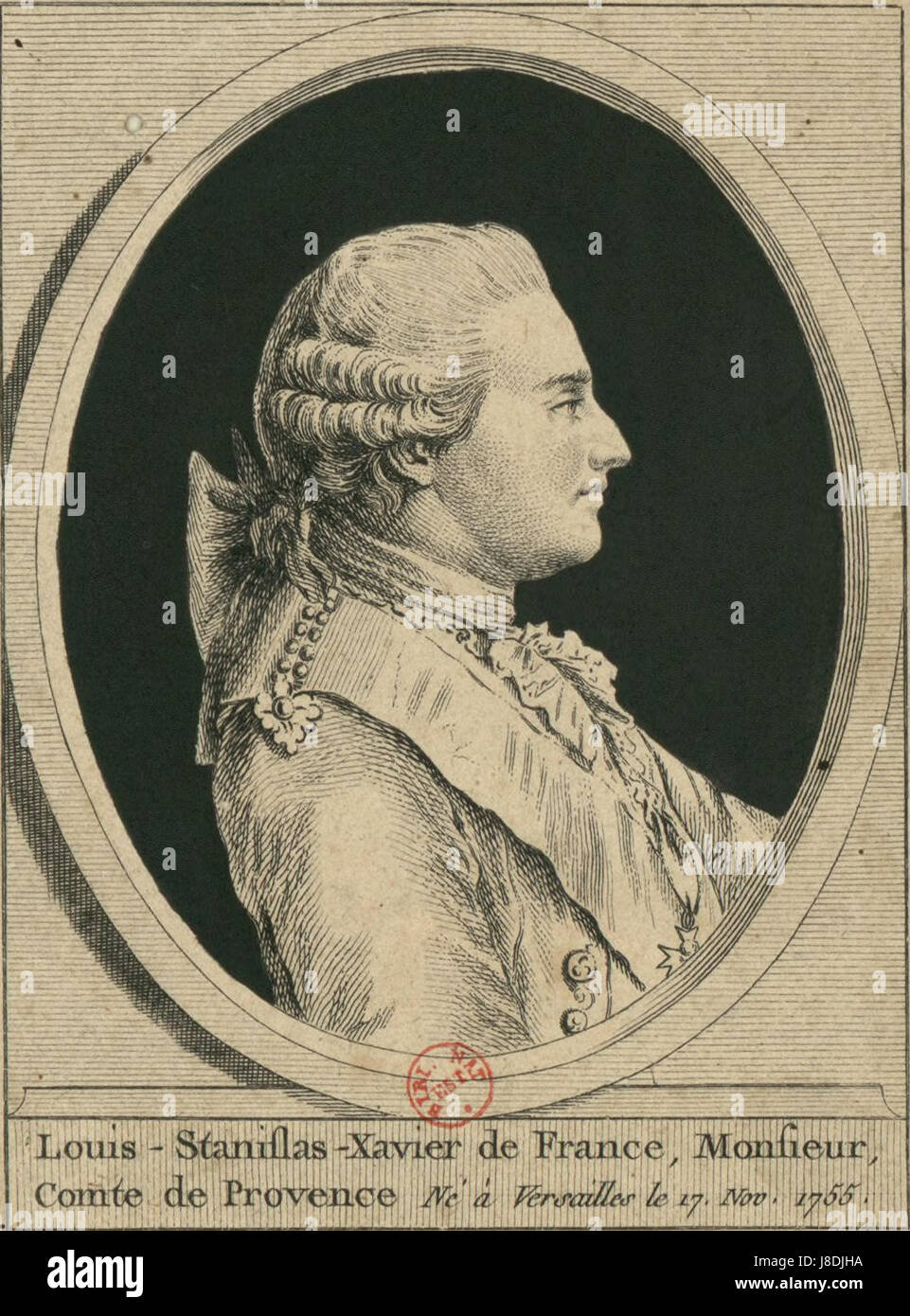 Engraved portrait of Louis XVIII of France 18th century Stock Photo - Alamy