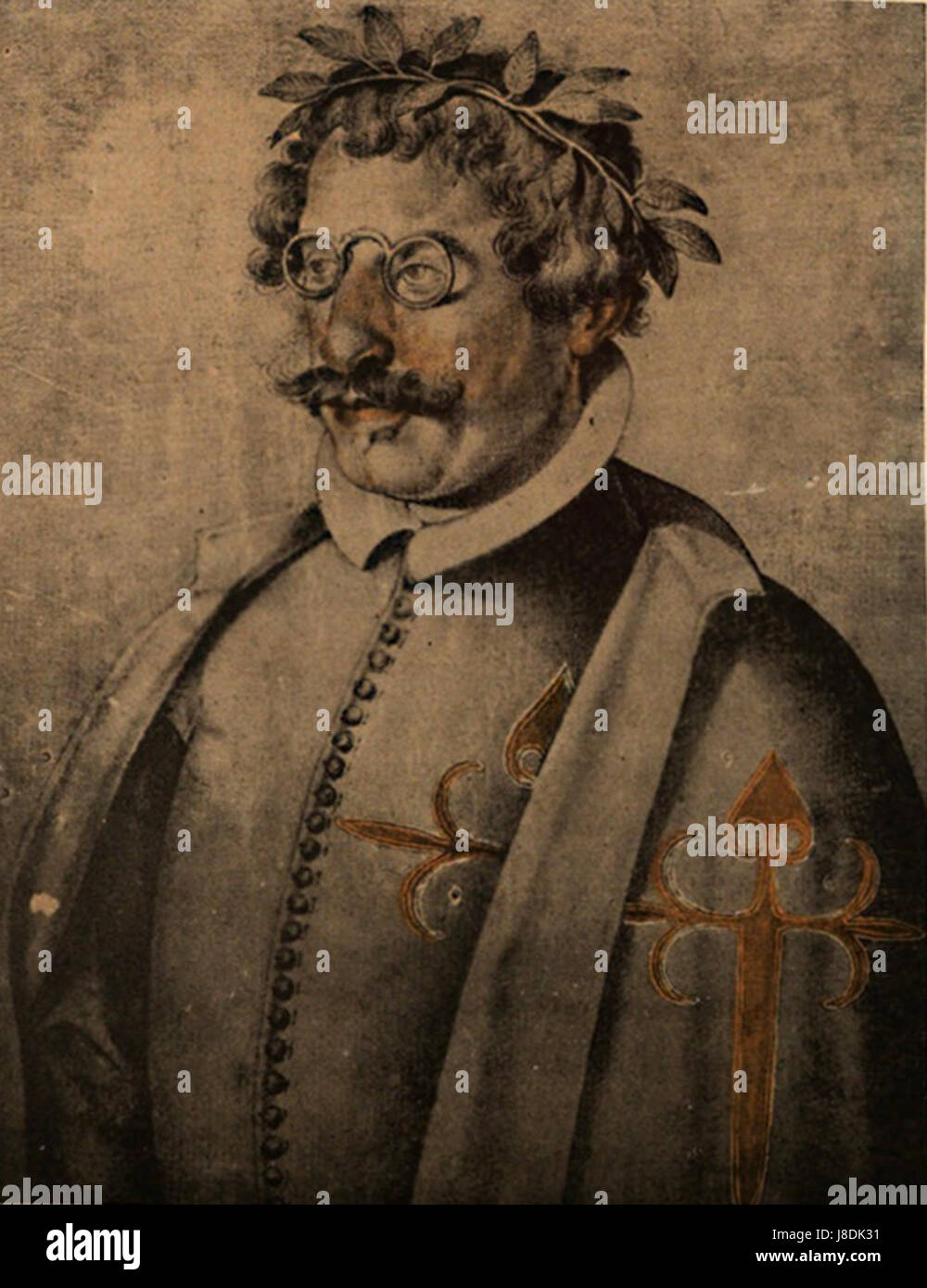 This work features a portrait of Francisco de Quevedo, a renowned ...