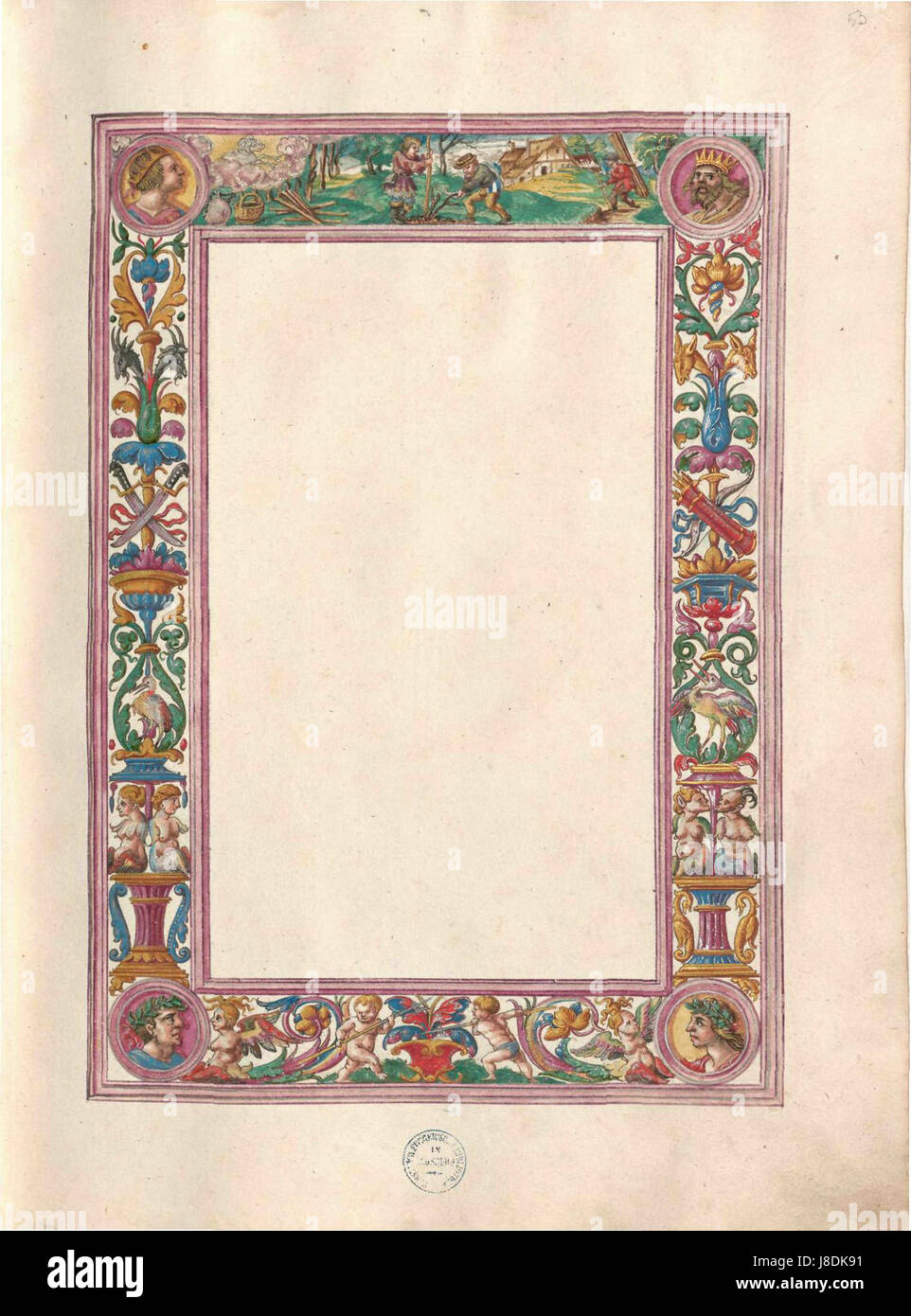 A page from the 'Fugger Ehrenbuch,' a 16th-century German noble family ...