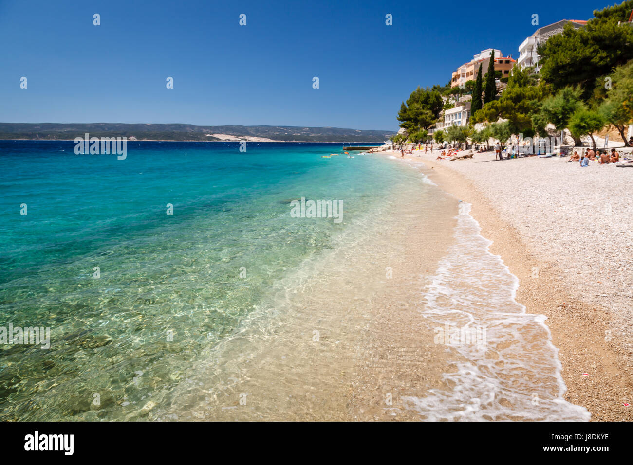Deep Blue Sea with Transparent Water and Beautiful Adriatic Beach in ...
