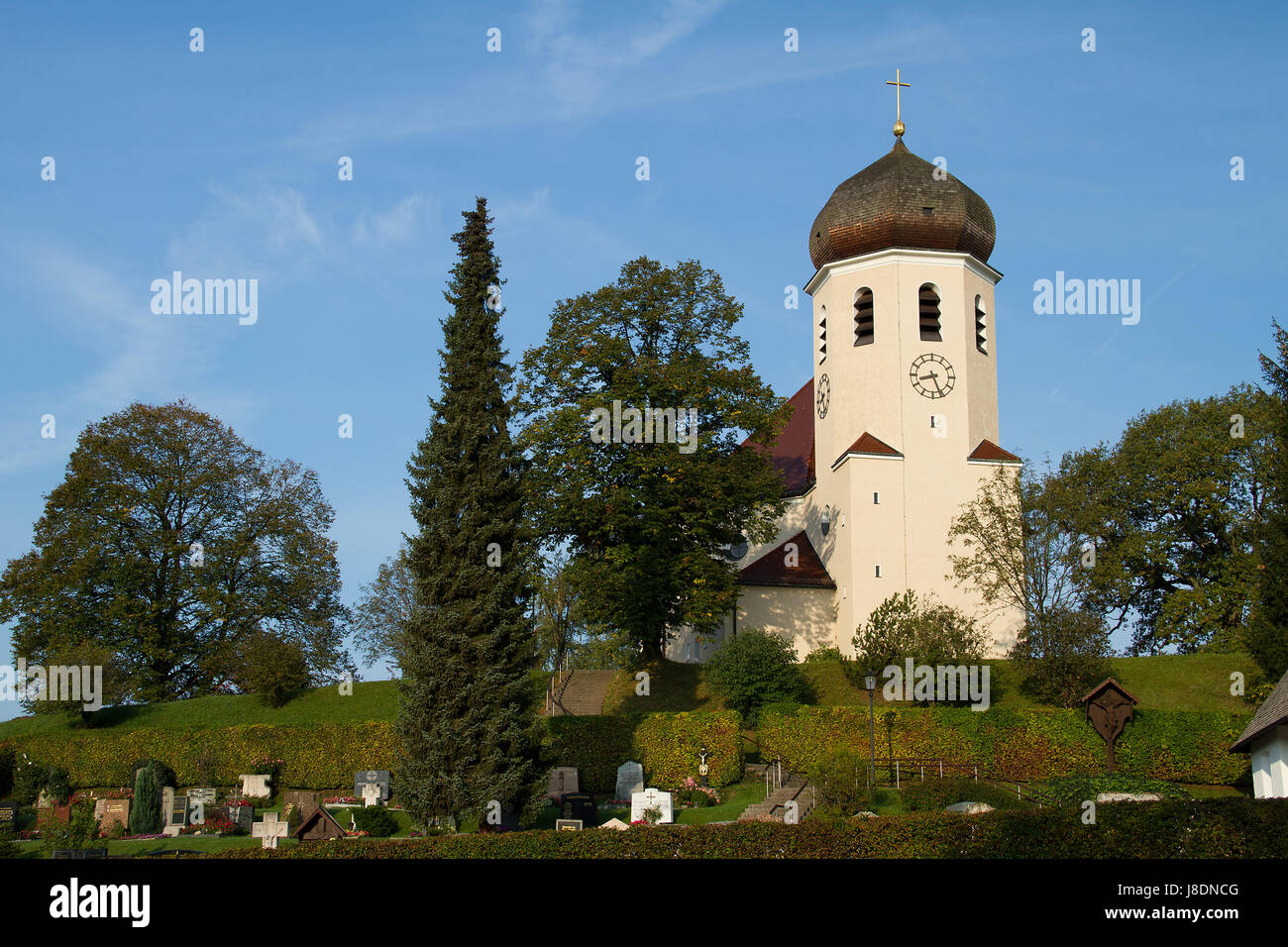 blue, tree, trees, bavaria, style of construction, architecture ...