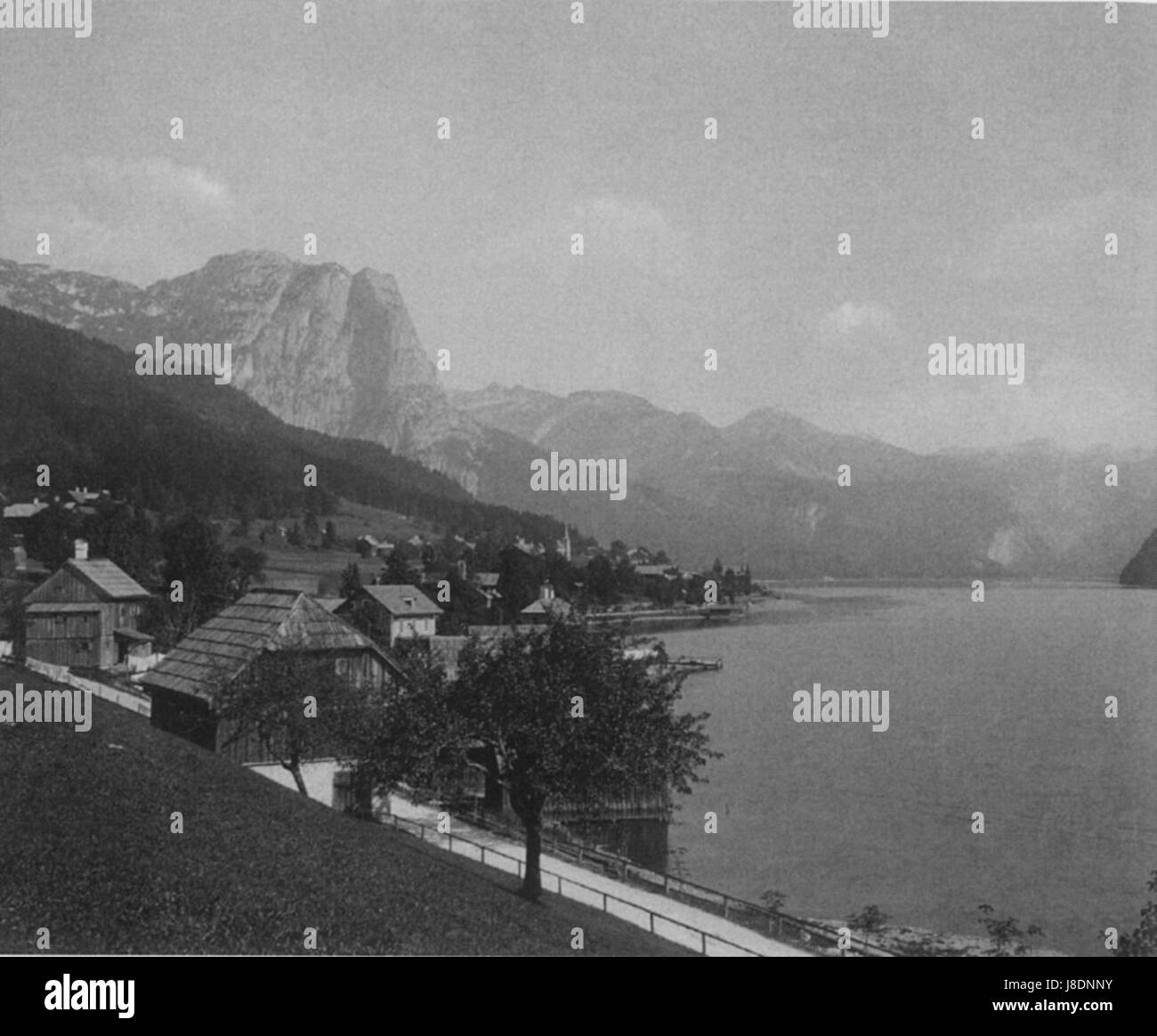 Painting mountain lake Black and White Stock Photos & Images - Alamy