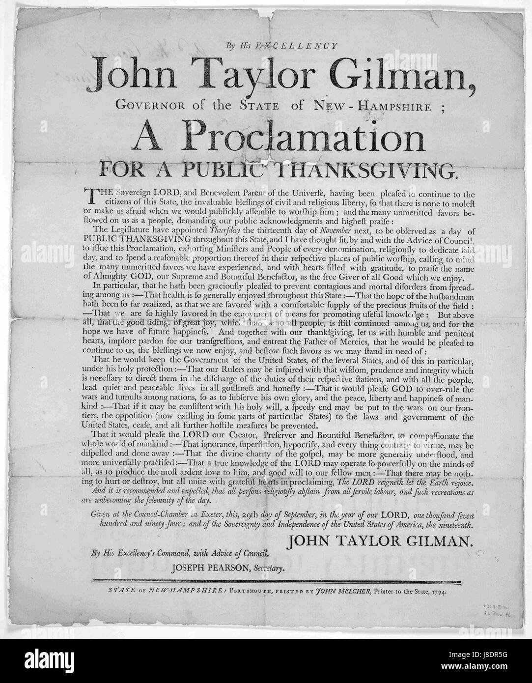 Thanksgiving proclamation Black and White Stock Photos & Images - Alamy