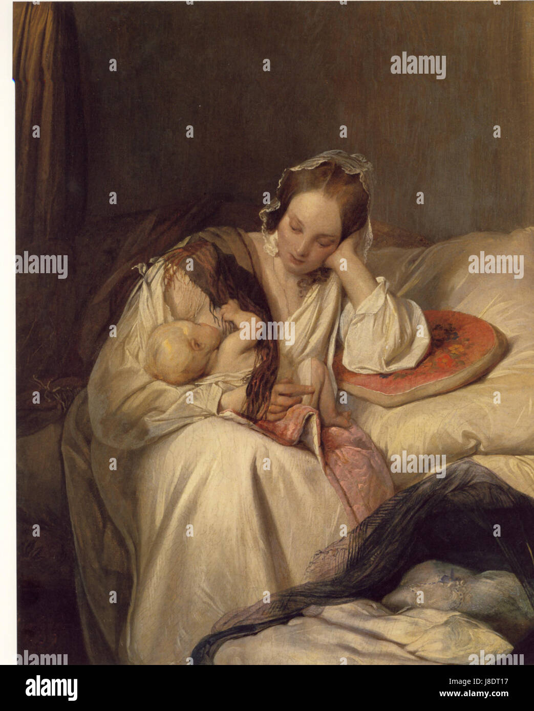 Josef Danhauser, Mutterliebe Stock Photo - Alamy