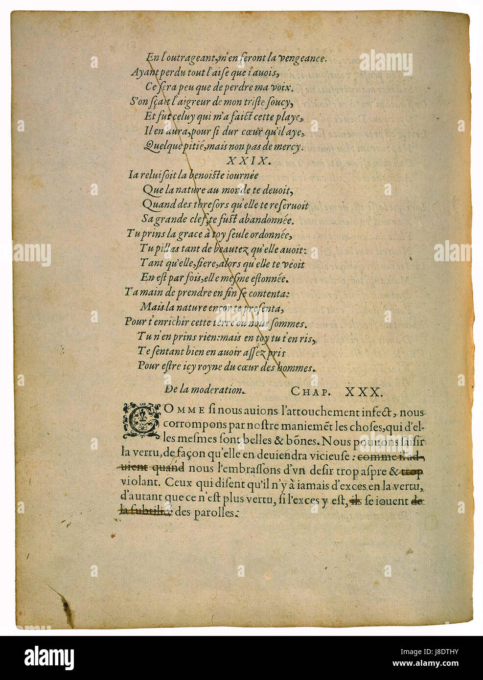 Essais Livre 1 0081v Stock Photo - Alamy