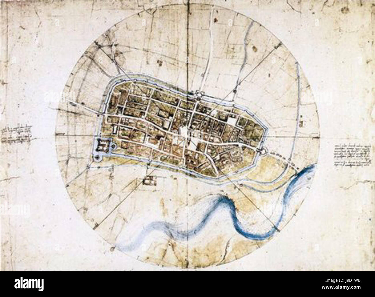 Leonardo da Vinci Map of Imola Stock Photo - Alamy