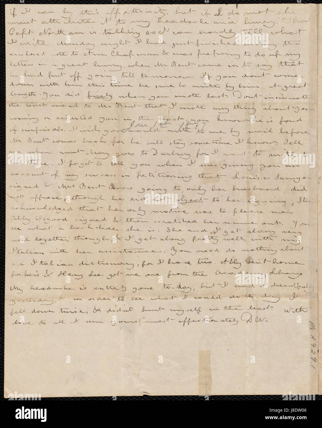 This letter from Deborah Weston to Anne Warren Weston, dated January 1 ...