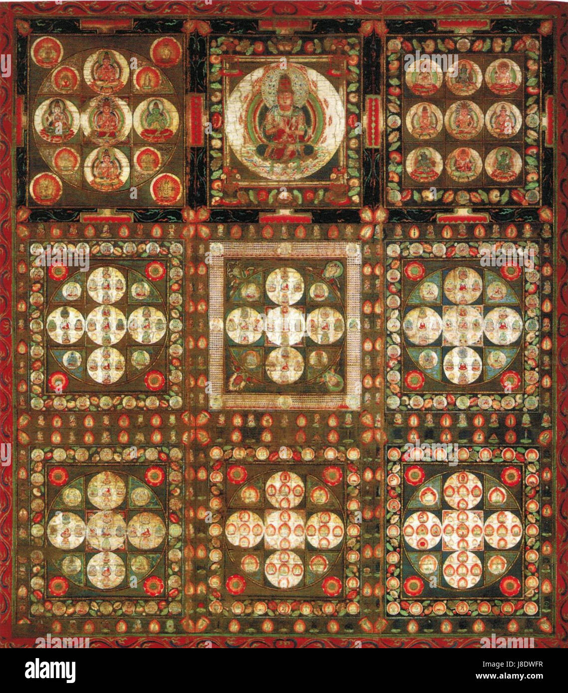 The Diamond World Mandala from the Heian period is a symbolic ...
