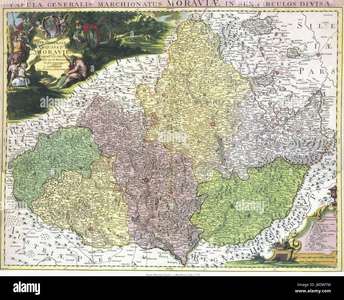 Mapa Moravy 1742 Stock Photo - Alamy
