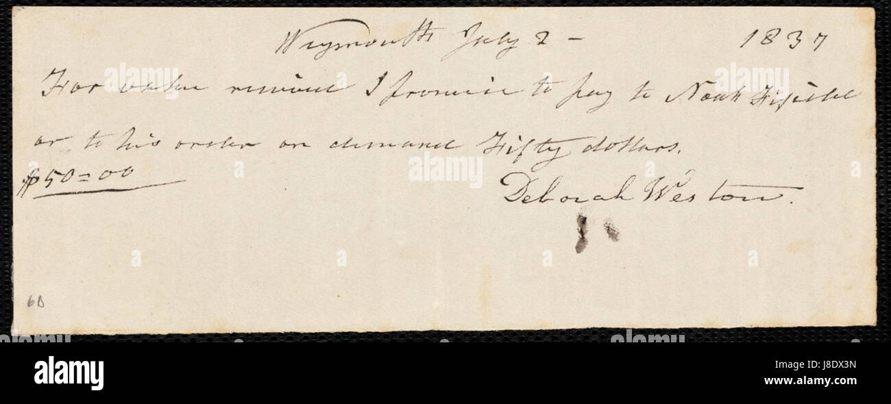 This letter, dated Sunday, July 2, 1837, from Deborah Weston to Noah ...