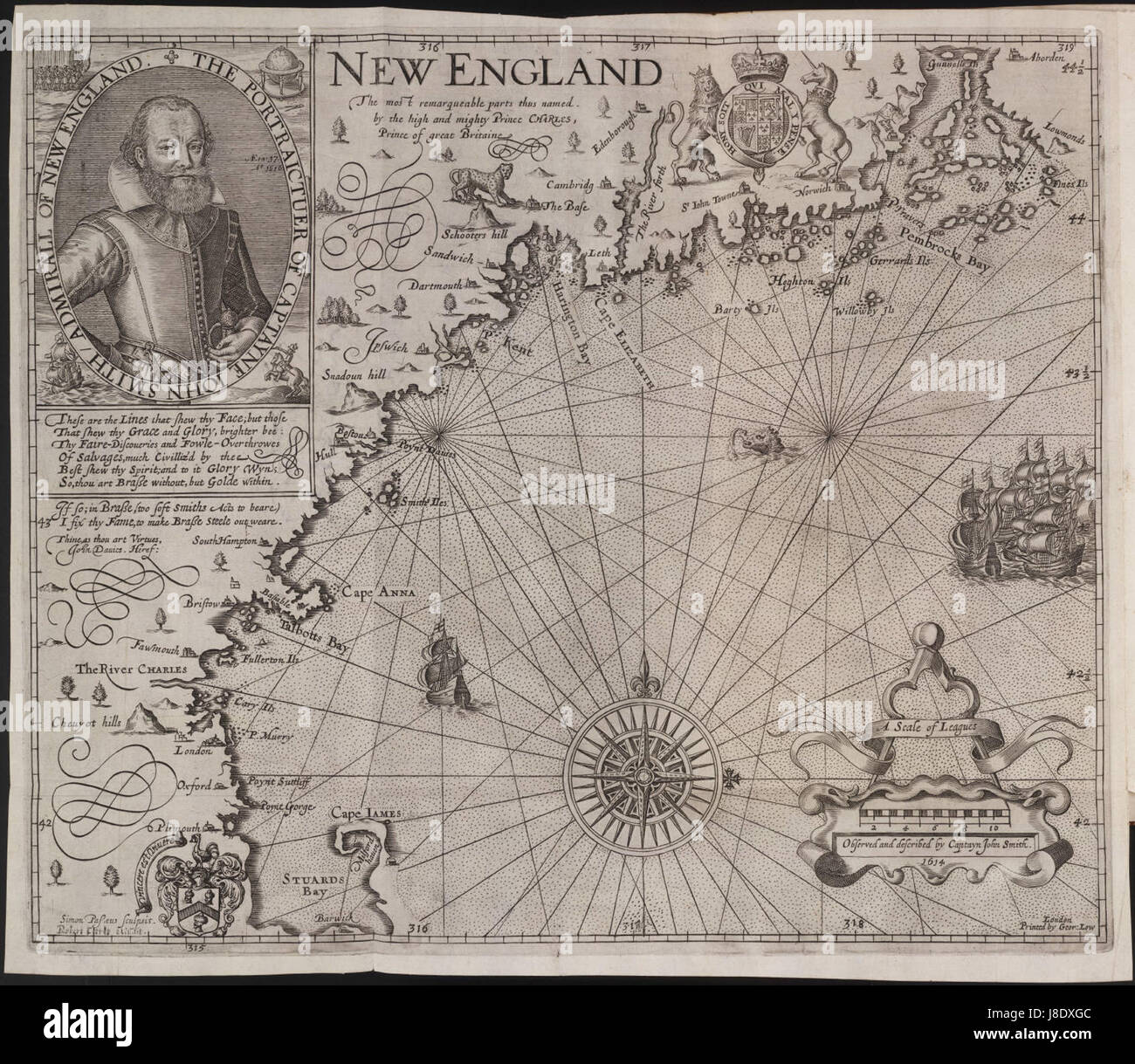 This 1624 map depicts the early European exploration and settlements in ...