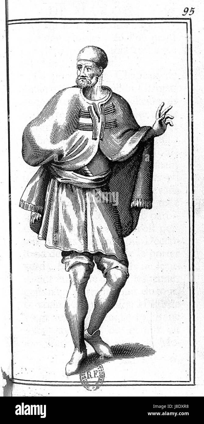 This 17th-century image showcases a Moroccan burnous, a traditional ...