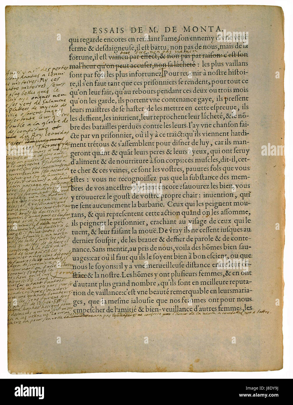 This is a page from 'Essais Livre 1', a work by Michel de Montaigne ...