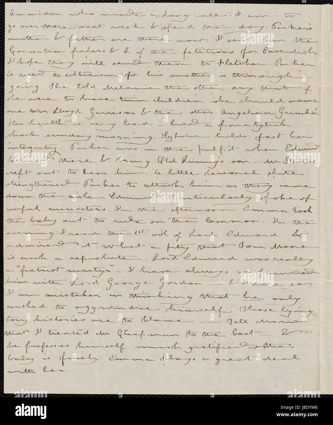 This letter from Deborah Weston to Anne Warren Weston, dated July 21 ...
