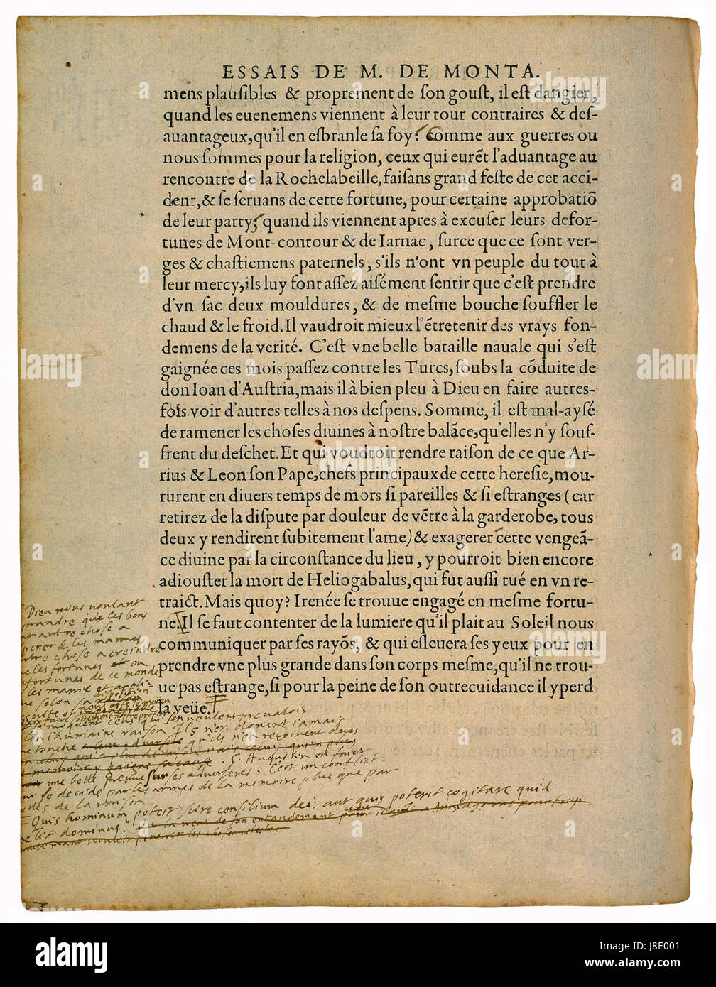 A section from *Essais* by Michel de Montaigne, specifically from Book ...