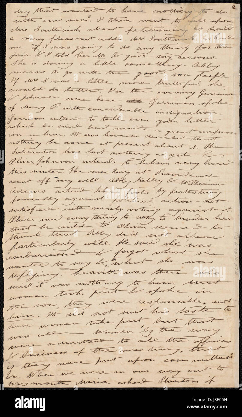 A letter from Deborah Weston to Anne Warren Weston, dated November 20 ...