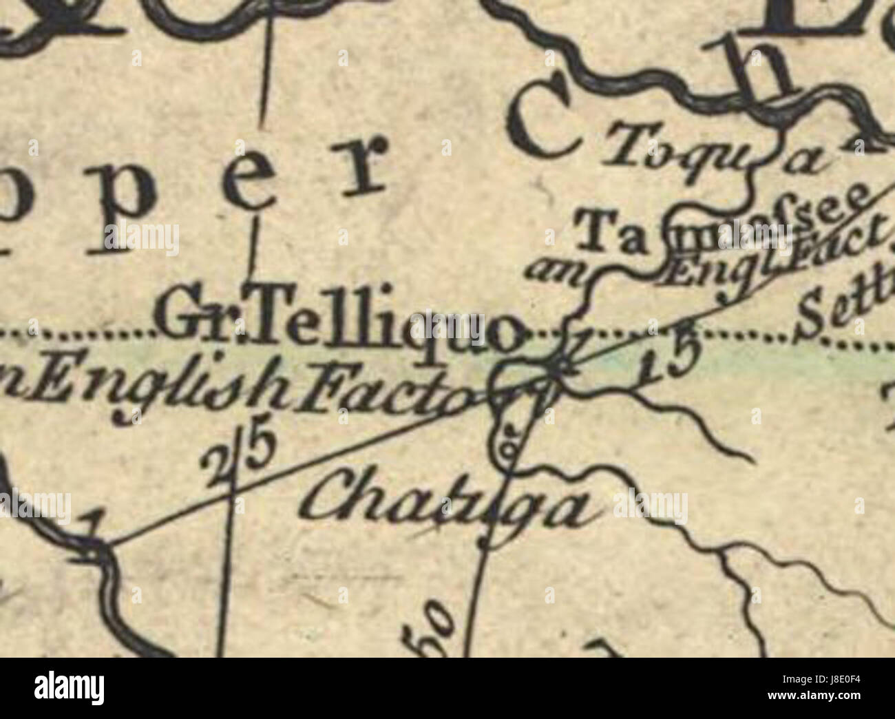 Mitchell map tellico 1755 Stock Photo - Alamy