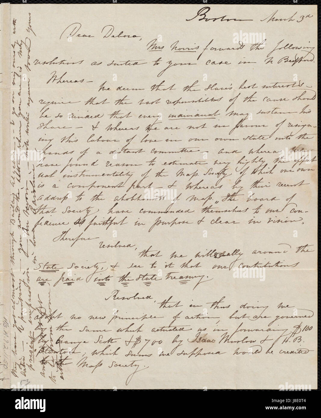 This letter dated March 3, 1839, was written by Caroline Weston to ...