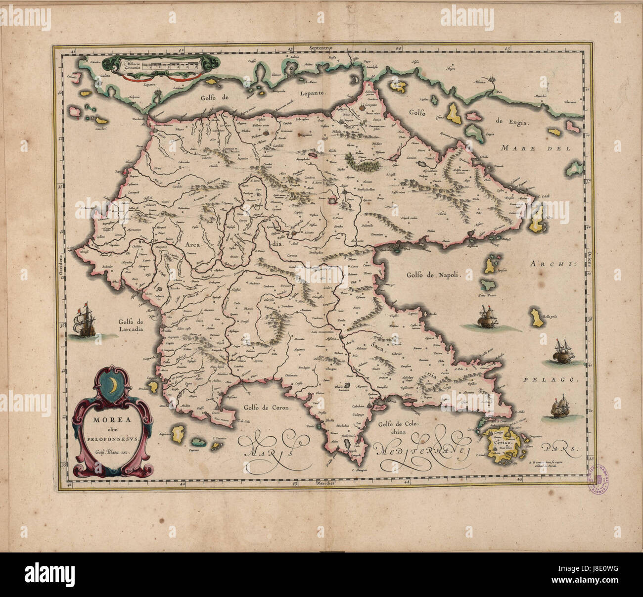 Morea map hi-res stock photography and images - Alamy