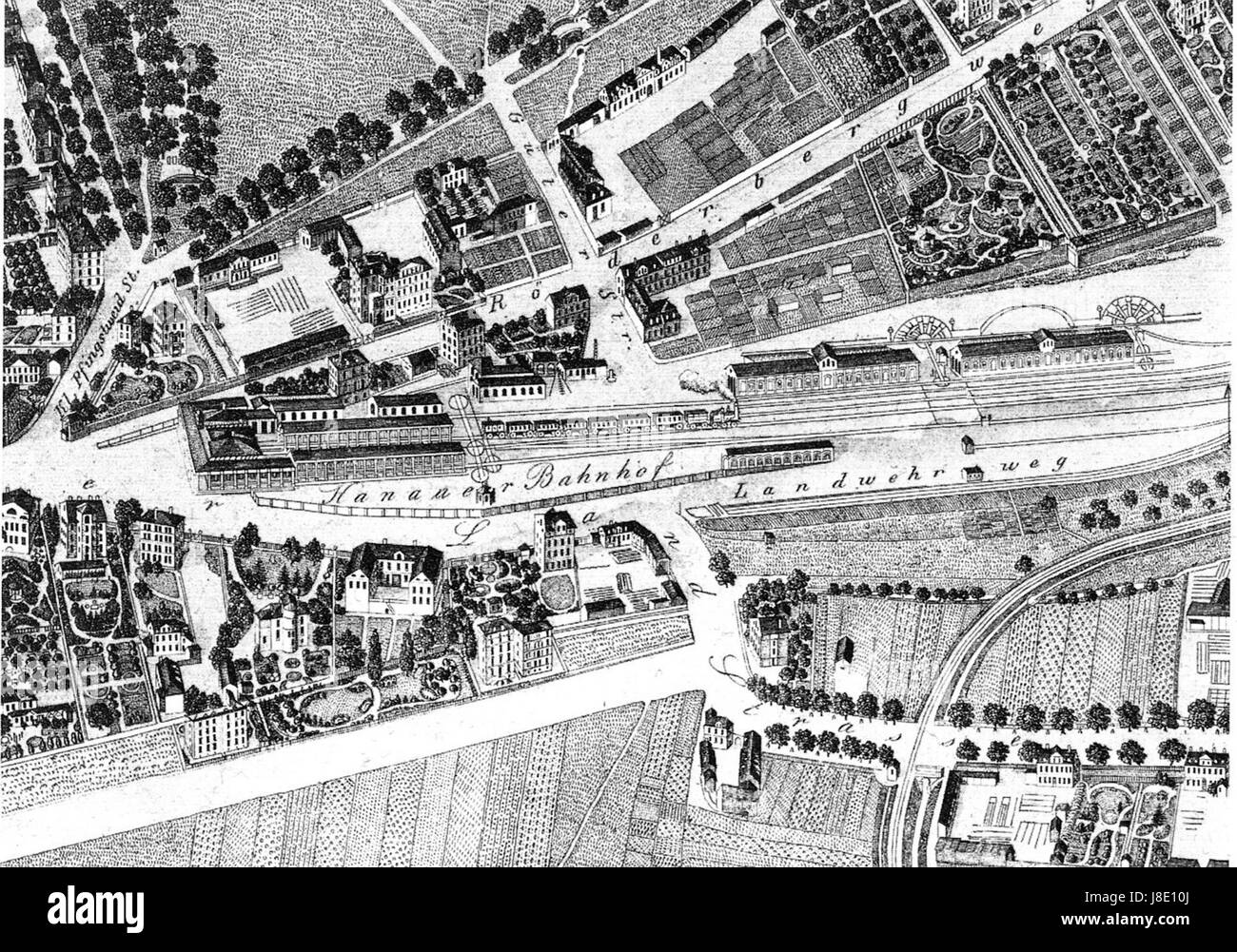 Hanauer Bahnhof 1864 Stock Photo - Alamy