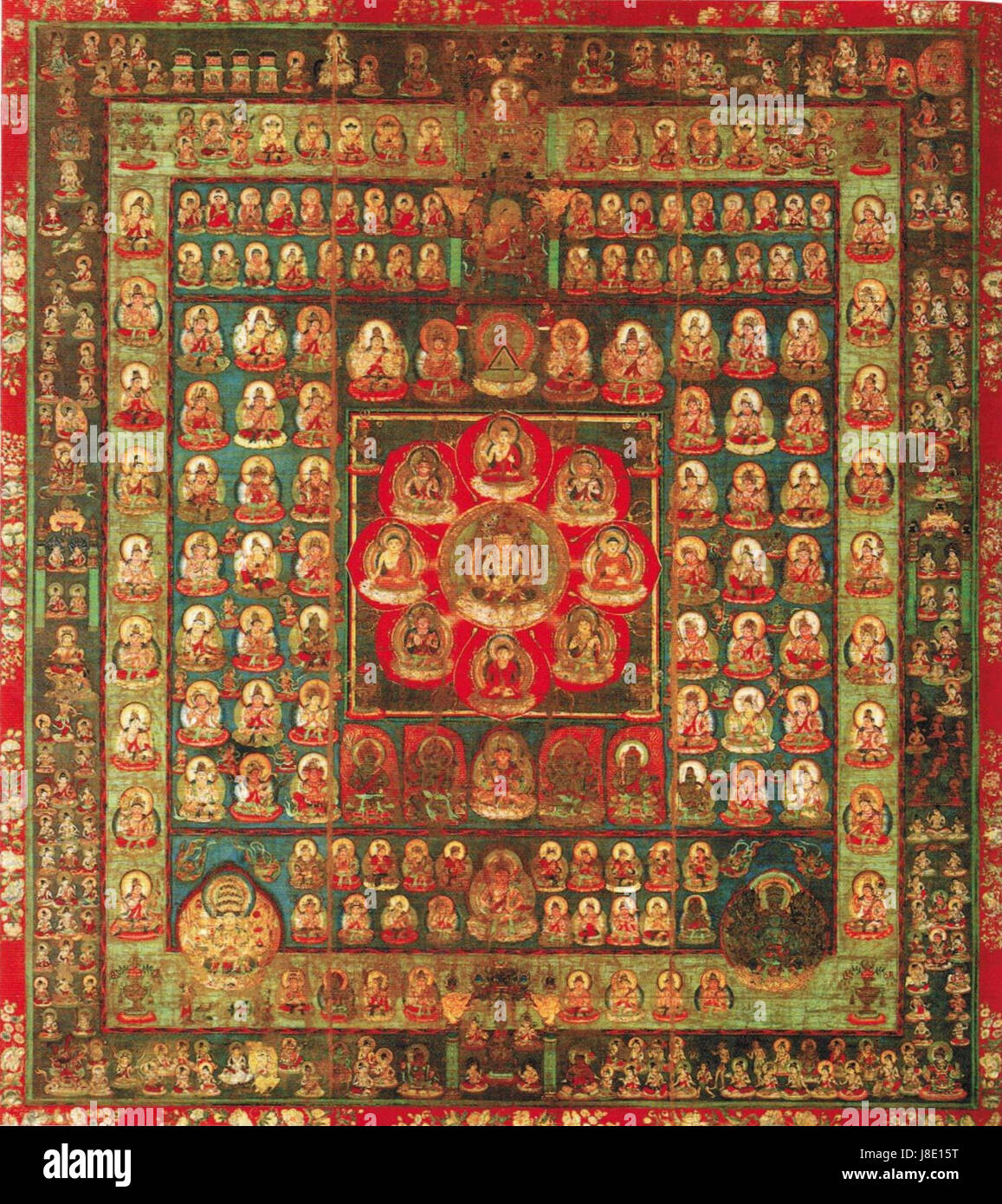 Mandala of the Two Worlds Womb Mandala, Heian period Stock Photo - Alamy