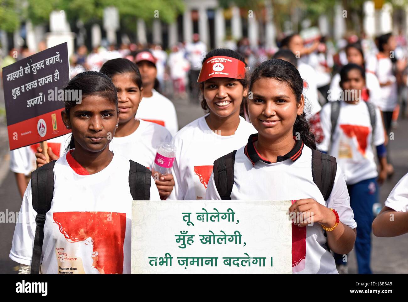 New Delhi, India. 28th May, 2017. Students participate in a rally on ...