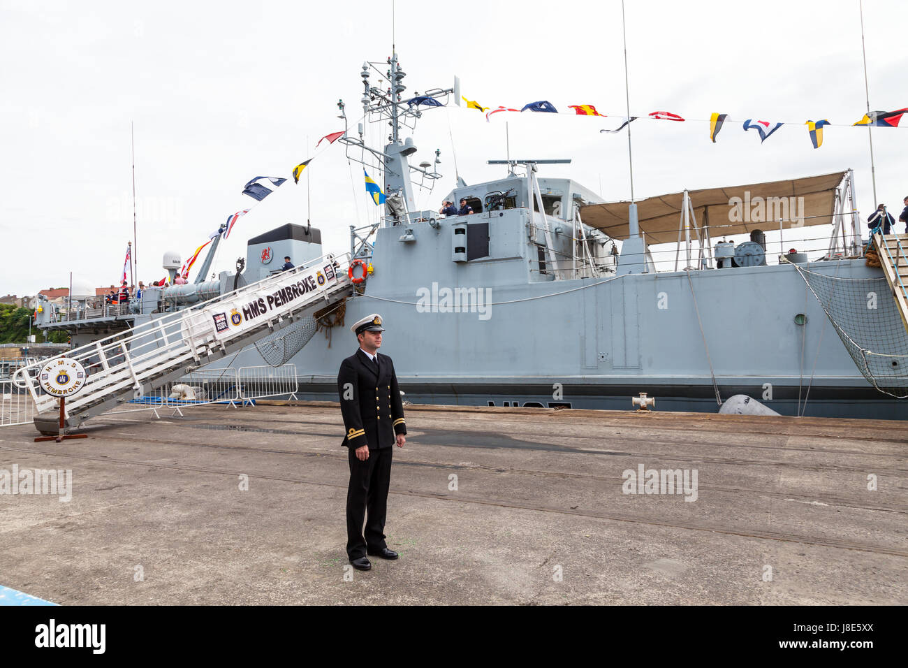 Milford Haven, UK. 28th May 2017. Visitors boarding HMS Pembroke at ...