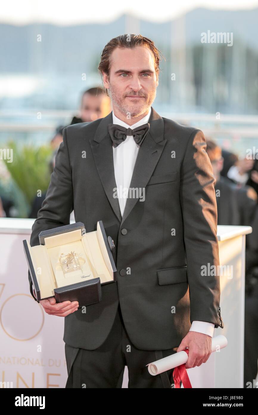 Cannes, France. 28th May, 2017. Joaquin Phoenix Best Actor Winner Award ...