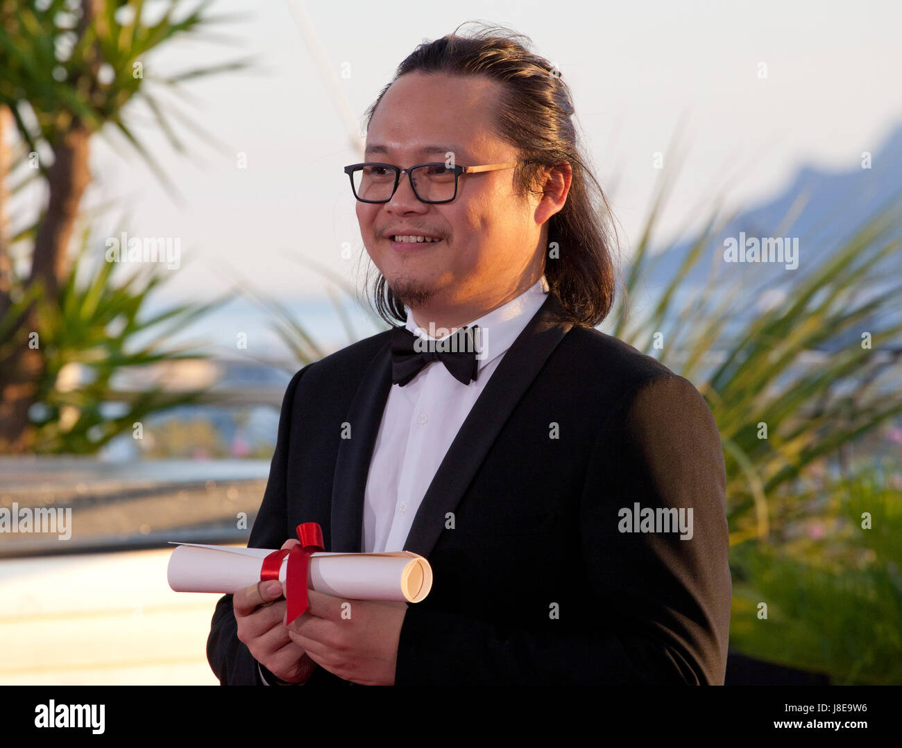 Cannes, France. 28th May, 2017. Director Qiu Yang, winner of the award ...