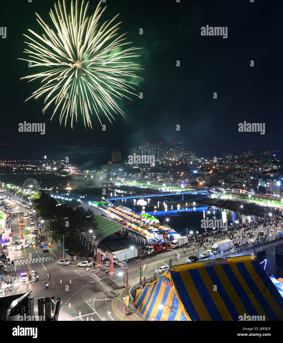 Gangneung Dano Festival under way Fireworks light up the sky to ...