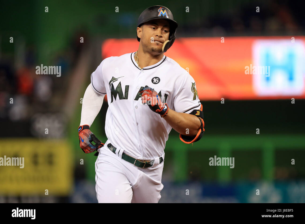 Miami, Florida, USA. 28th May, 2017. Miami Marlins right fielder ...