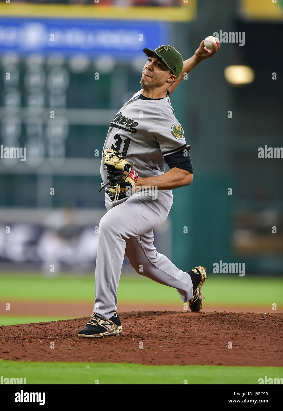 Houston, Texas, USA. 28th May, 2017. Baltimore Orioles starting pitcher ...