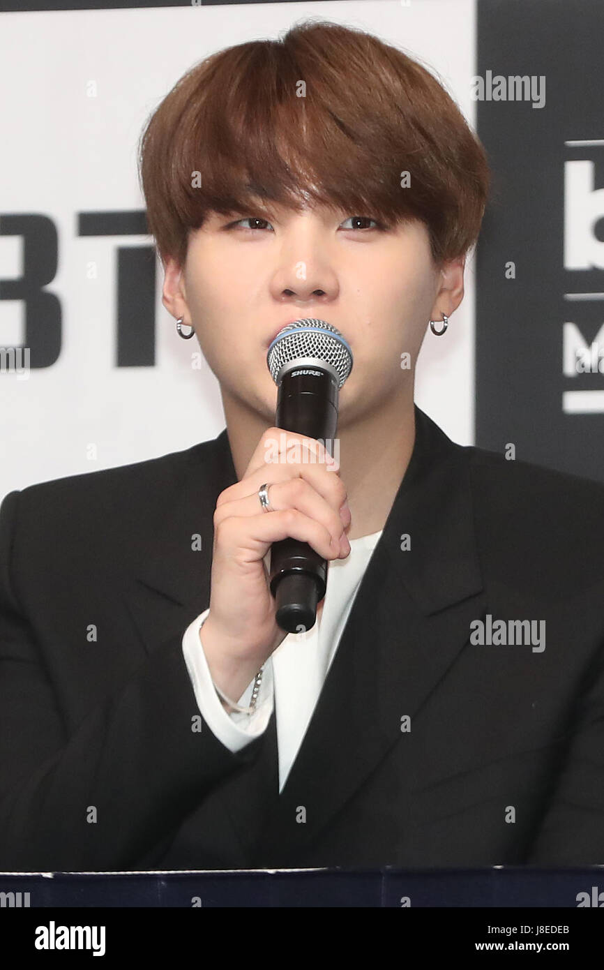 S. Korean boy group Bangtan Boys Suga, a member of South Korean boy ...