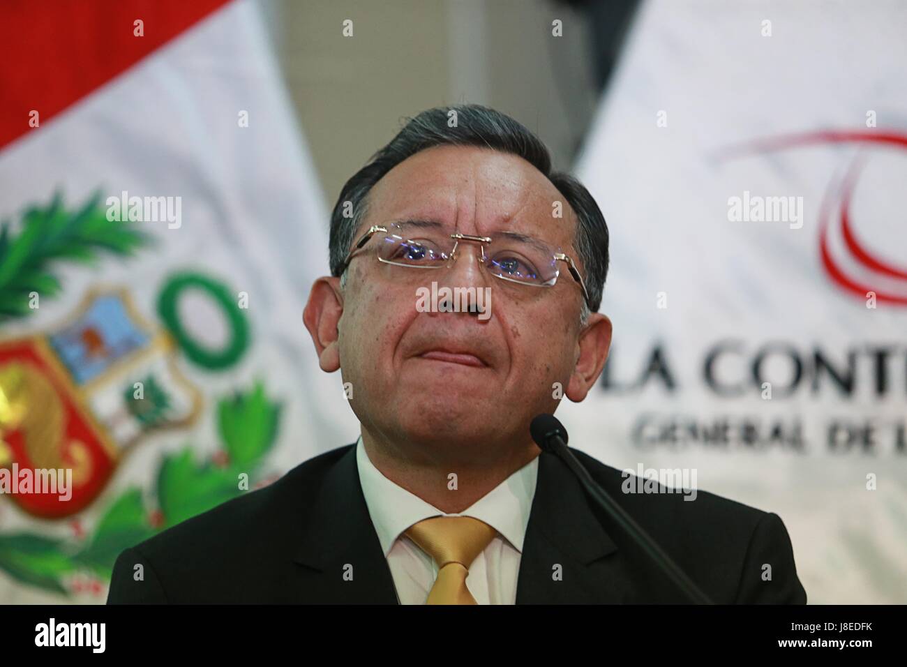 LIMA 22 DE MAYO DEL 2017. CONFERENCIA DE PRENSA DE CONTRALOR , EDGAR ...