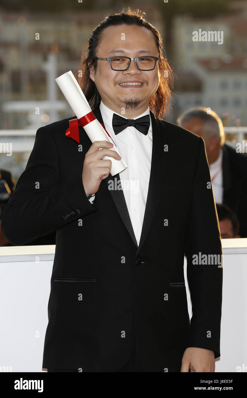 Cannes, Frankreich. 28th May, 2017. Qiu Yang winner of the award for ...