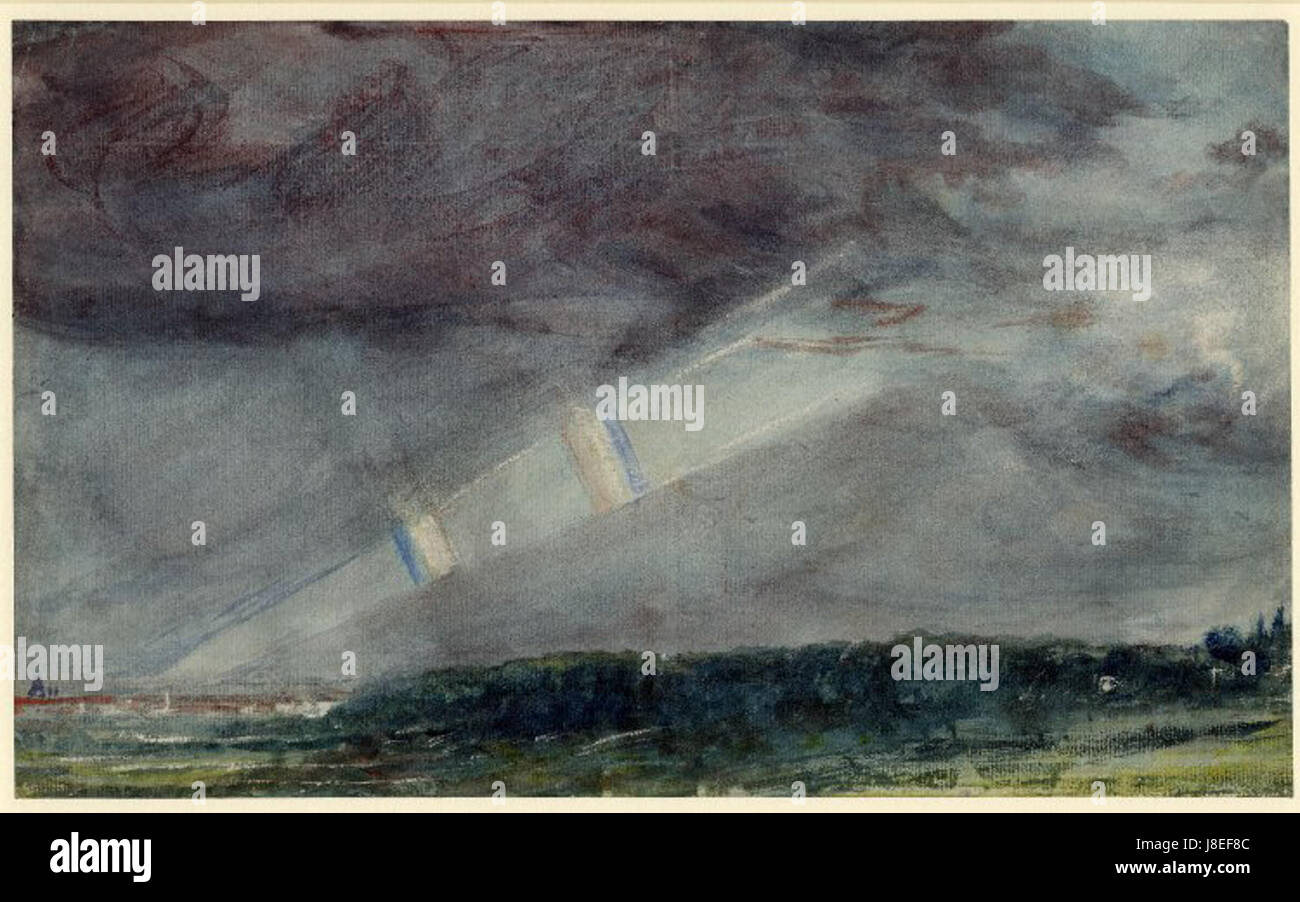 London from Hampstead Heath in a Storm by John Constable 1831 Stock ...