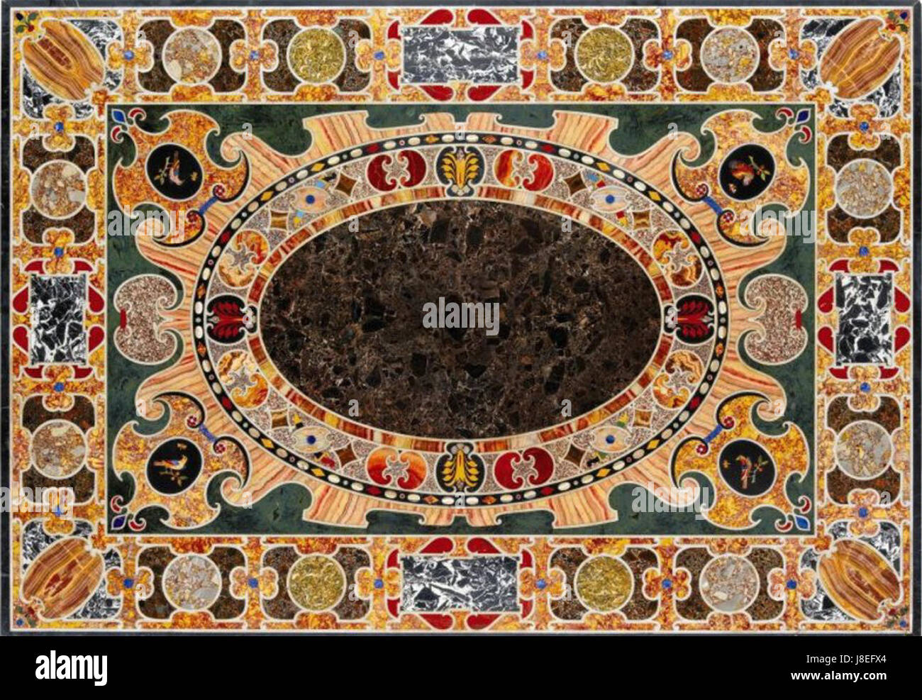 Marble inlaid table top, Roman last quarter 16th century Stock Photo ...