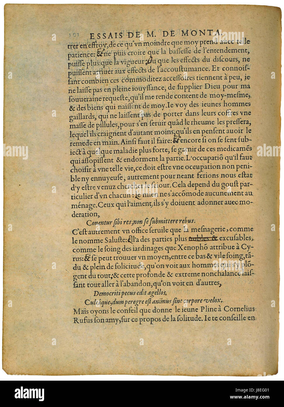 Essais Livre 1 0101v Stock Photo - Alamy