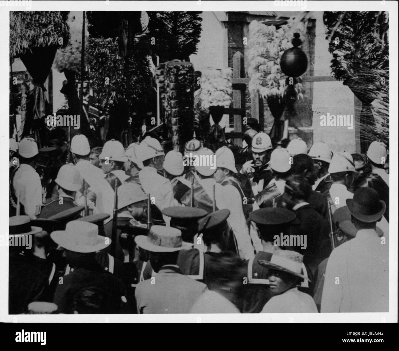The funeral of King Kalakaua, the last reigning monarch of Hawaii ...